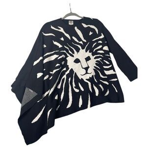 Anne Klein | Sweaters | Anne Klein Oversized Logo Sweater Cape Black ...